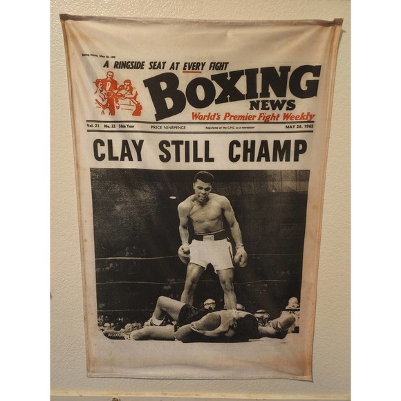 Poly Posters | Art | Muhammad Ali Newspaper Art Fabric Poster 2x3 ...